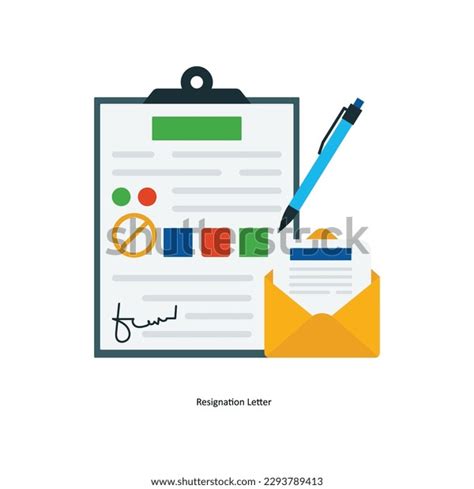 Resignation Letter Vector Flat Icons Simple Stock Vector Royalty Free
