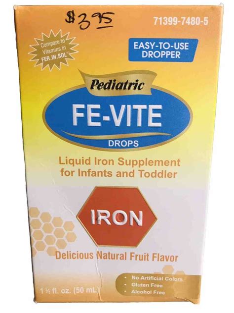 Fe Vite Iron Drops 50 Ml Pediatric Supplement Natural Fruit Flavor 50ml Ebay