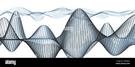 Abstract Illustration Of Wireframe Sound Waves Visualization Of Frequency Signals Audio
