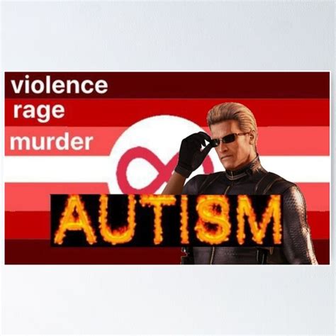 Evil Autism Pride Flag Wesker Poster For Sale By Cdmraeroo Redbubble