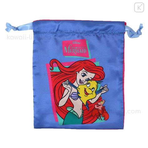 Japan Disney Drawstring Pouch Ariel And Ursula Kawaii Limited