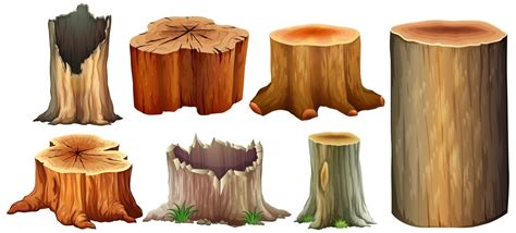 Different Type Of Tree Stump 295751 Vector Art At Vecteezy