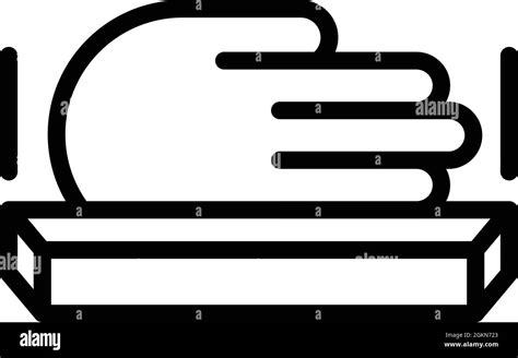 Handprint Recognition Icon Outline Vector Palm Scanner Biometric Scan