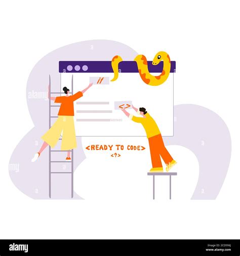 Python Code Language Sign Programming Coding And Developing Concept Stock Vector Image Art