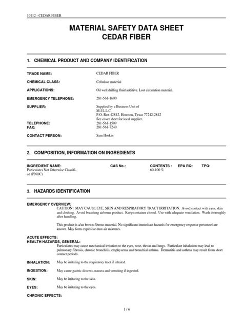 Cedar Fiber Pdf Resource Conservation And Recovery Act Waste