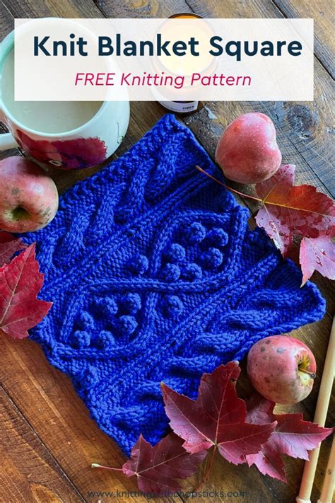 Knit Afghan Square Pattern Of Cables And Bobbles Knit Blanket Square Knitted Blanket Squares