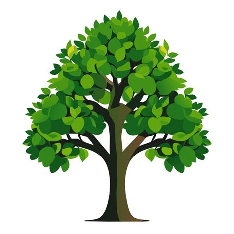 Premium Vector Flat Vector Art Of An Isolated Digital Oak Tree 2d