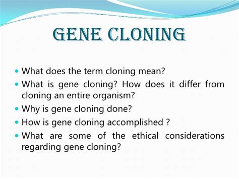 Gene Cloning