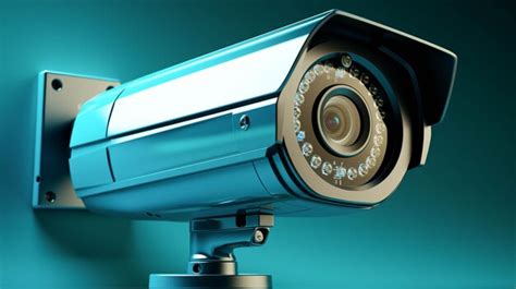 Premium Photo Cctv Camera With Blue Background