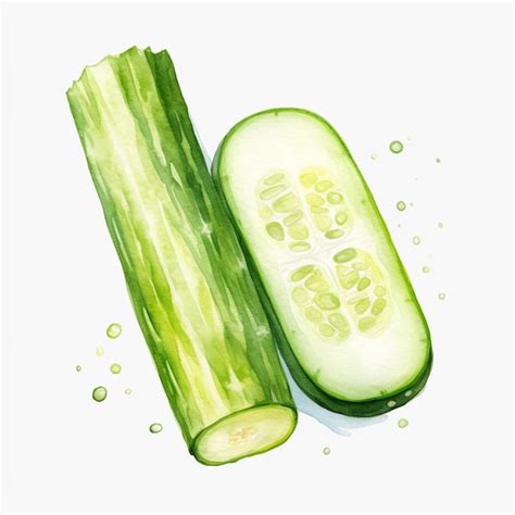 Premium Ai Image There Is A Cucumber Cut In Half And A Piece Of