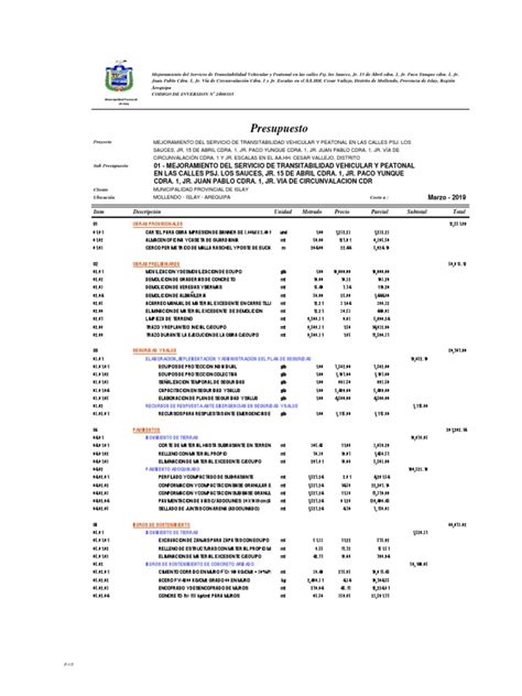 03 Presupuesto Descargar Gratis Pdf Infraestructura Vial La Carretera