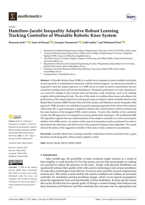 Pdf Hamiltonjacobi Inequality Adaptive Robust Learning Tracking