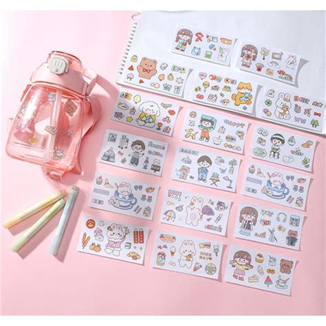 Cartoon Cute Ins Pvc Waterproof Water Bottle Sticker Cup Sticker