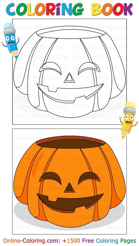 Smiling Jack O Lantern Free Online Coloring Page
