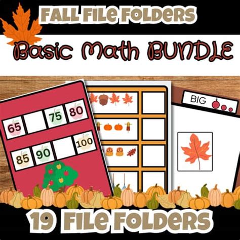 Fall Basic Math Centers File Folder Bundle For Special Education