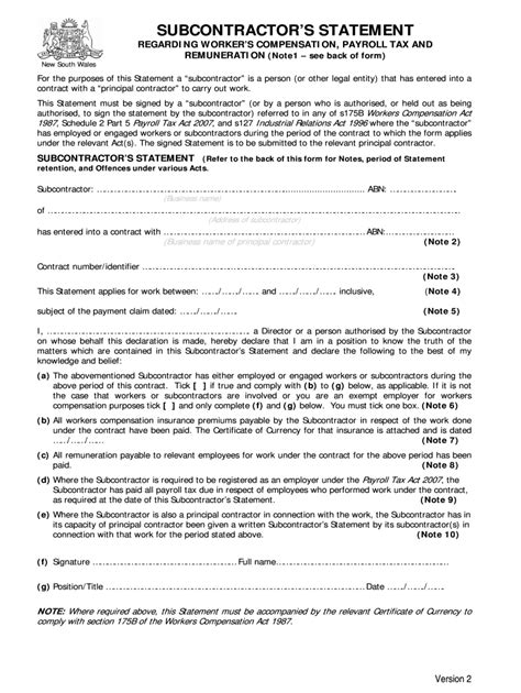 Subcontractor Statement Pdf Fill Out And Sign Online Dochub