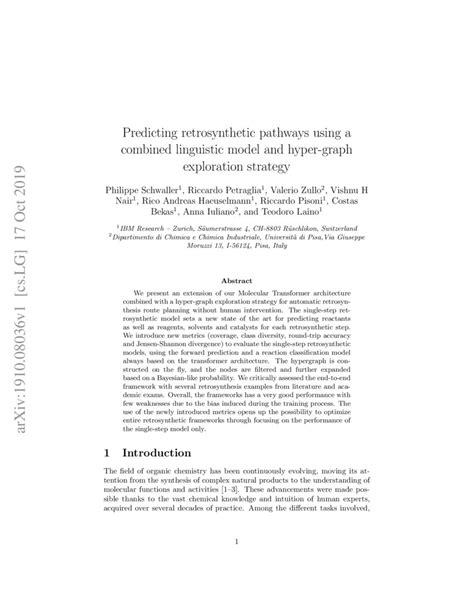 predicting retrosynthetic pathways using a combined linguistic model