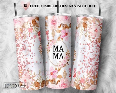 20oz Skinny Tumbler Mama Tumbler Png Mom Tumbler Wrap Seamless