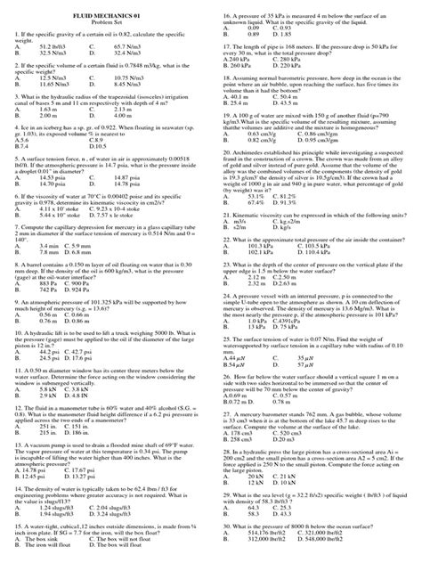 Problem Set Fluid Mech Fluid Mach Ice Pdf Pressure Pump