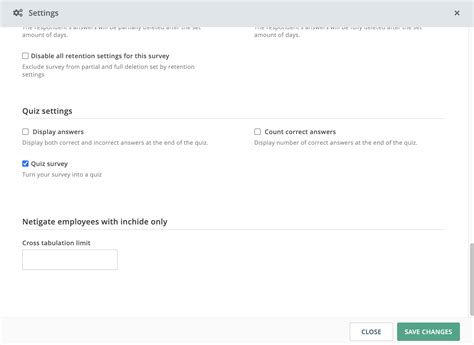 quiz settings support center netigate
