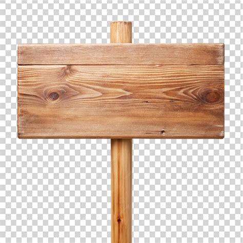 투명한 배경에 고립 된 목조 표지판 프리미엄 Ai 생성 Psd