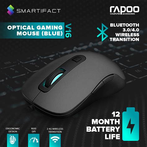 Rapoo V16 Wired Gaming Optical Mouse Lazada Ph