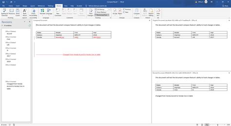 Document Compare Document Comparison Does Not Work On Content In Tables Faster Law