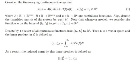 solved consider the time varying continuous time system