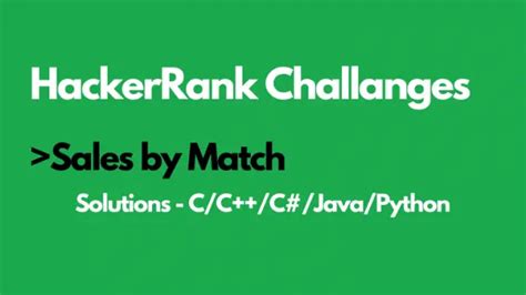 sales by match hackerrank solution in c c java python