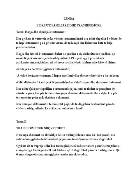 Hapja Dhe Shpallja E Testamentit Pdf