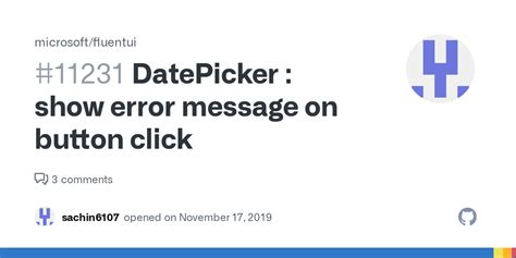 Datepicker Show Error Message On Button Click · Issue 11231