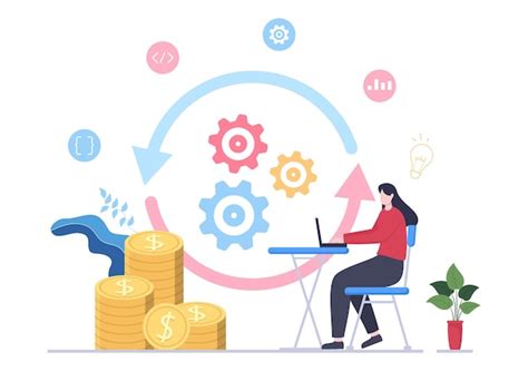 Premium Vector Business Workflow Organization And Management Design Illustration