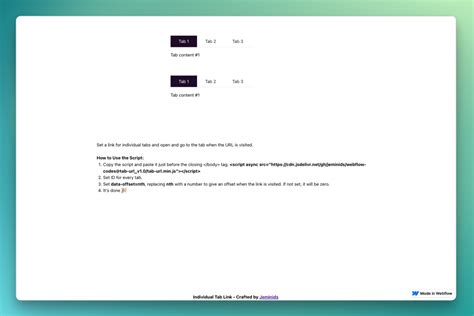 Individual Tab Link Webflow