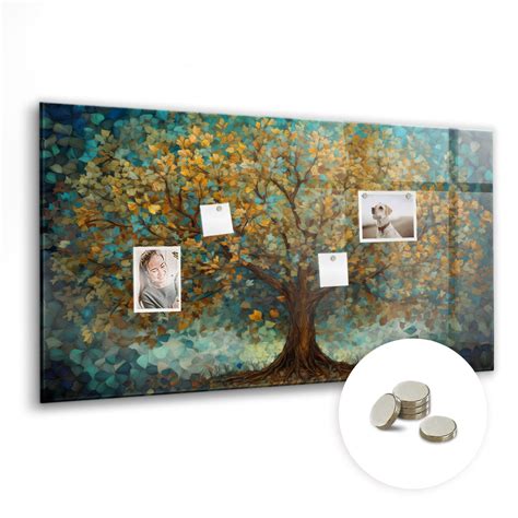 Tablica Magnetyczna Do Biura Z Magnesami 120x60 Cm Drzewo Mozaikowe