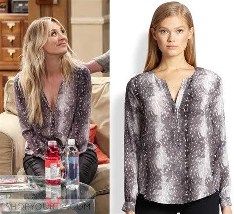 The Big Bang Theory Season 12 Episode 15 Pennys Grey Print Blouse