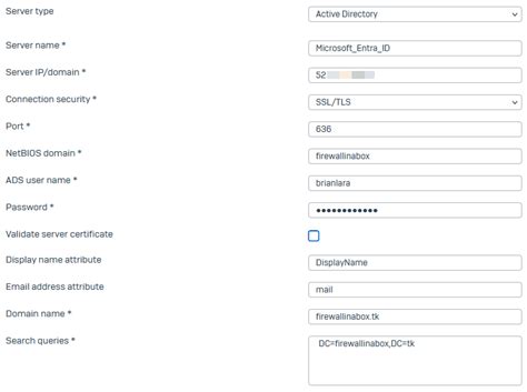 Integrate Microsoft Entra Domain Services Sophos Firewall