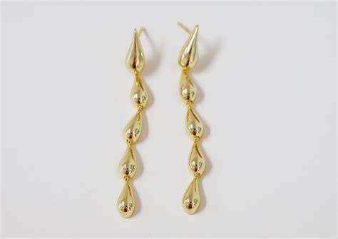 Zoey Long Teardrop Earrings Bara Boheme