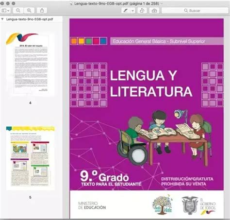 Libro De Lengua Y Literatura 9 Año Ministerio De Educación 2025 Elyex