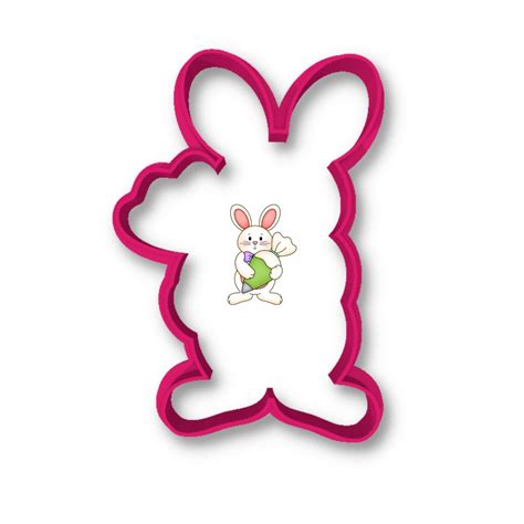 Decupator Contur Iepuras Cu Pos 8 Cm Plastic Pla Roz Emagro