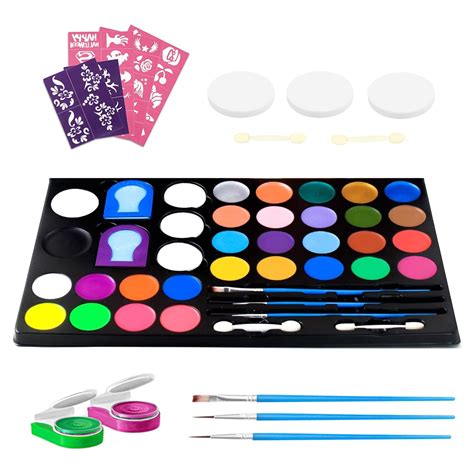 Set Profesional Pictura Pe Fata Si Corp Copii 30 Culori 3 Pensule 3