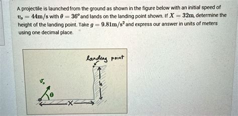 Get Answer A Projectile Is Launched From The Ground As Shown In The