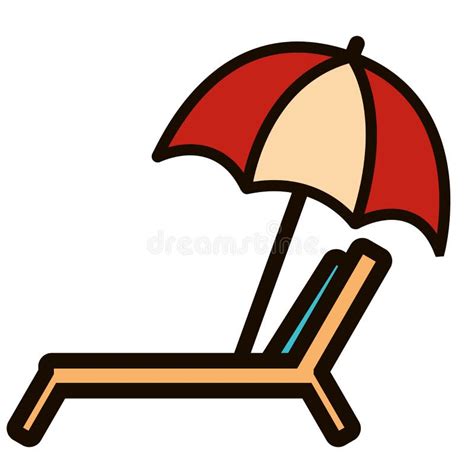 Isolated Chair Umbrella Summer Icon Vector Illustration Stock Vector