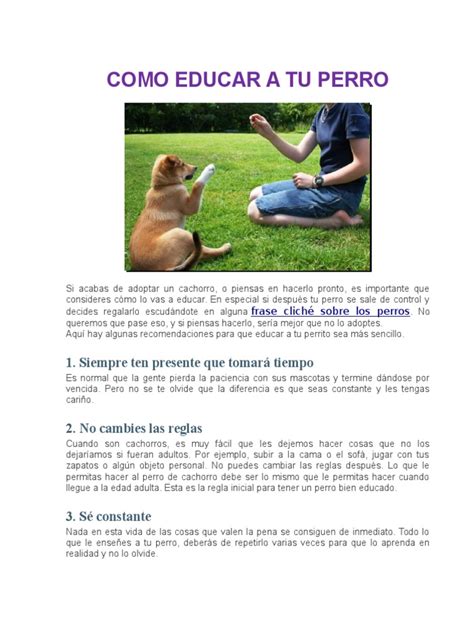 Pdf Como Educar A Tu Perro Dokumentips