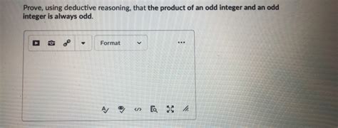 solved prove using deductive reasoning that the product of an odd