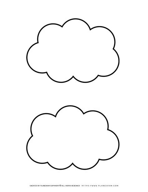 Two Clouds Free Printable Template Planerium Templates Printable