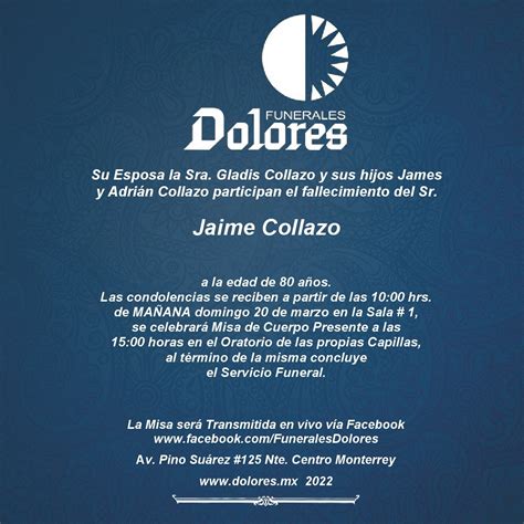 Sr Jaime Collazo Funerales Dolores
