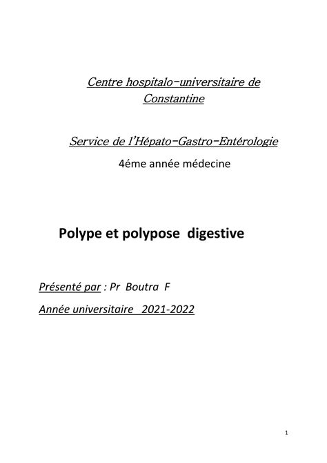 Solution Gastro4an Polype Polypose2022boutra Studypool