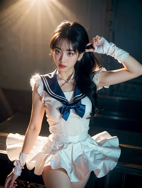 Arafed Woman In A Sailor Costume Posing For A Picture Seaart Ai