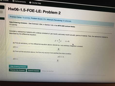 Solved Achievements Course Help Hw06 15 Foe Le Problem 2