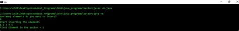 JAVA Program For Vector FirstElement Method CODEDOST